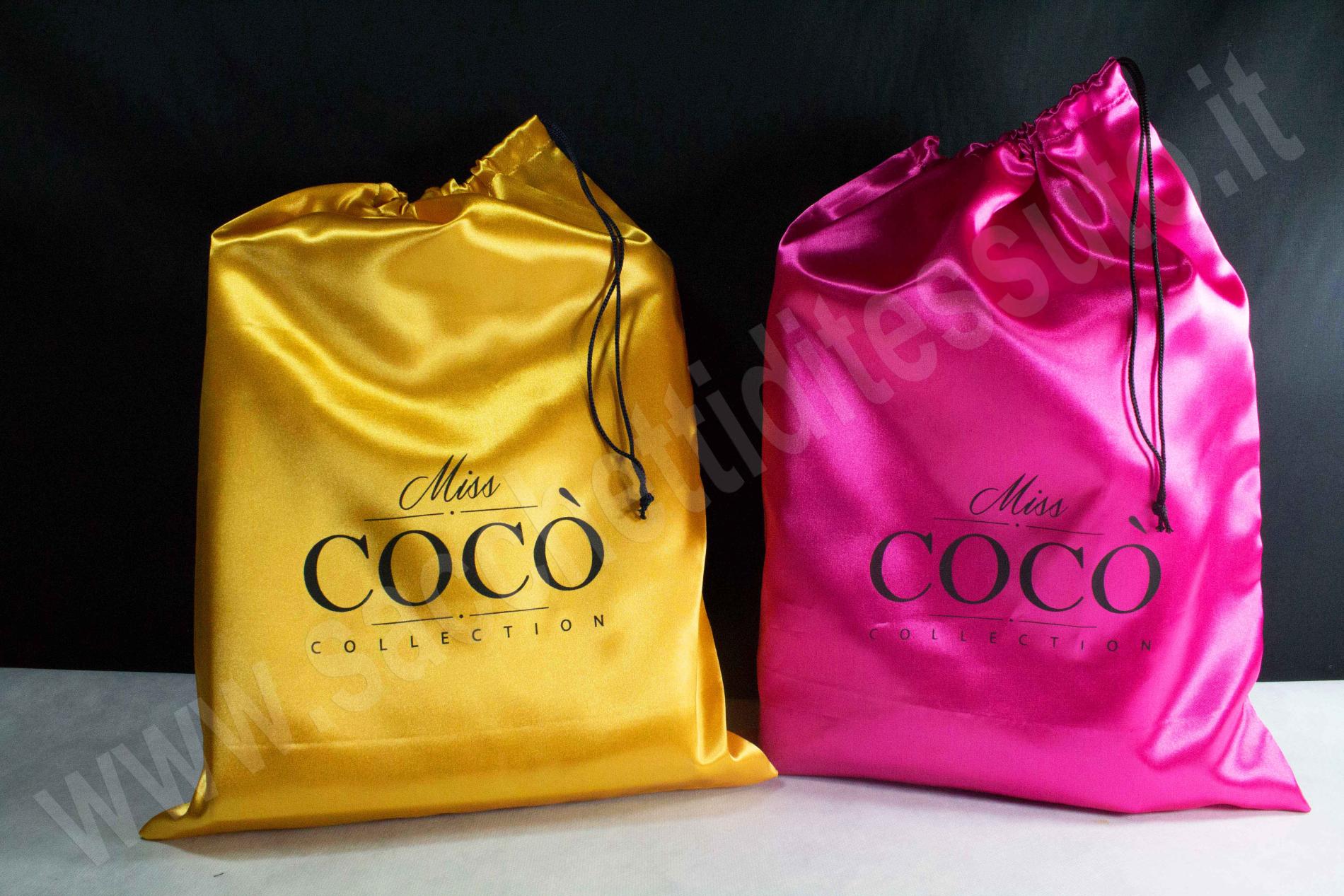 Sacchetti in raso colorato per calzature uomo donna